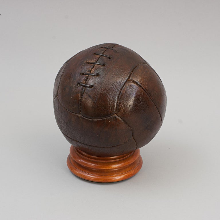 A Vintage 12 Panel Child's Lace Up Leather Football For Sale at 1stDibs