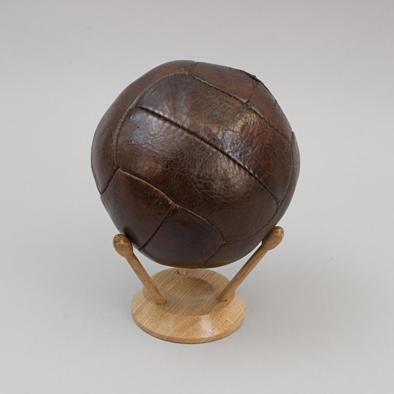 A Vintage 12 Panel Child's Lace Up Leather Football For Sale at 1stDibs