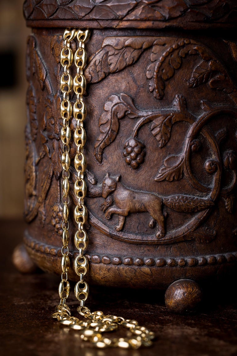 Vintage 18 karat anchor or mariner link necklace For Sale at 1stDibs