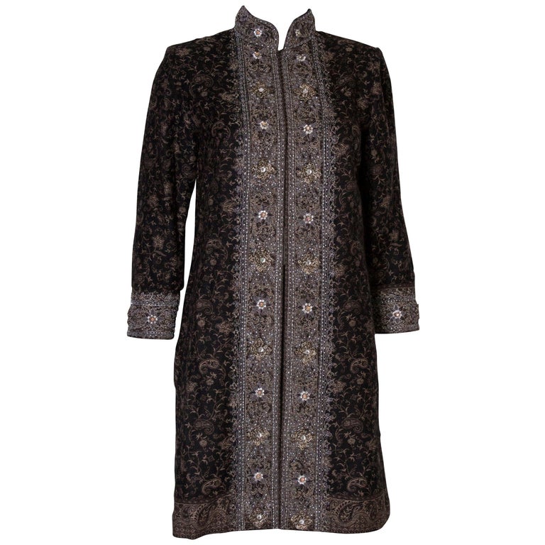 A Vintage 1990s Indian Embroidered Evening Jacket /Coat For Sale at 1stDibs