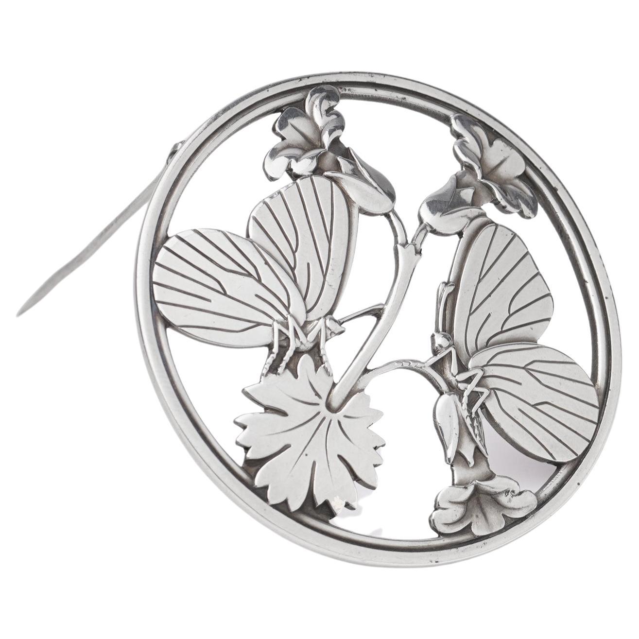 Georg Jensen Art Nouveau Brooch in Silver 1920s-1930s at 1stDibs