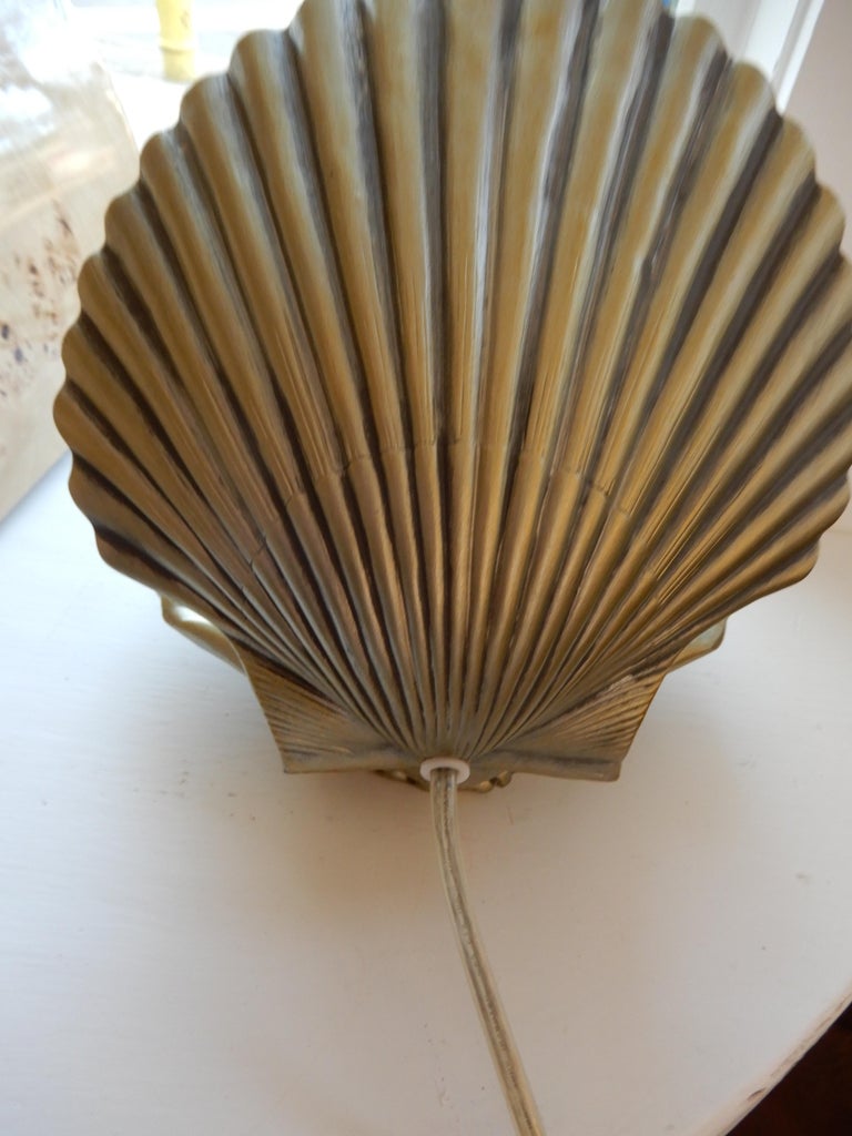 Vintage Art Nouveau Style Clam Shell and Pearl Table Lamp at 1stDibs