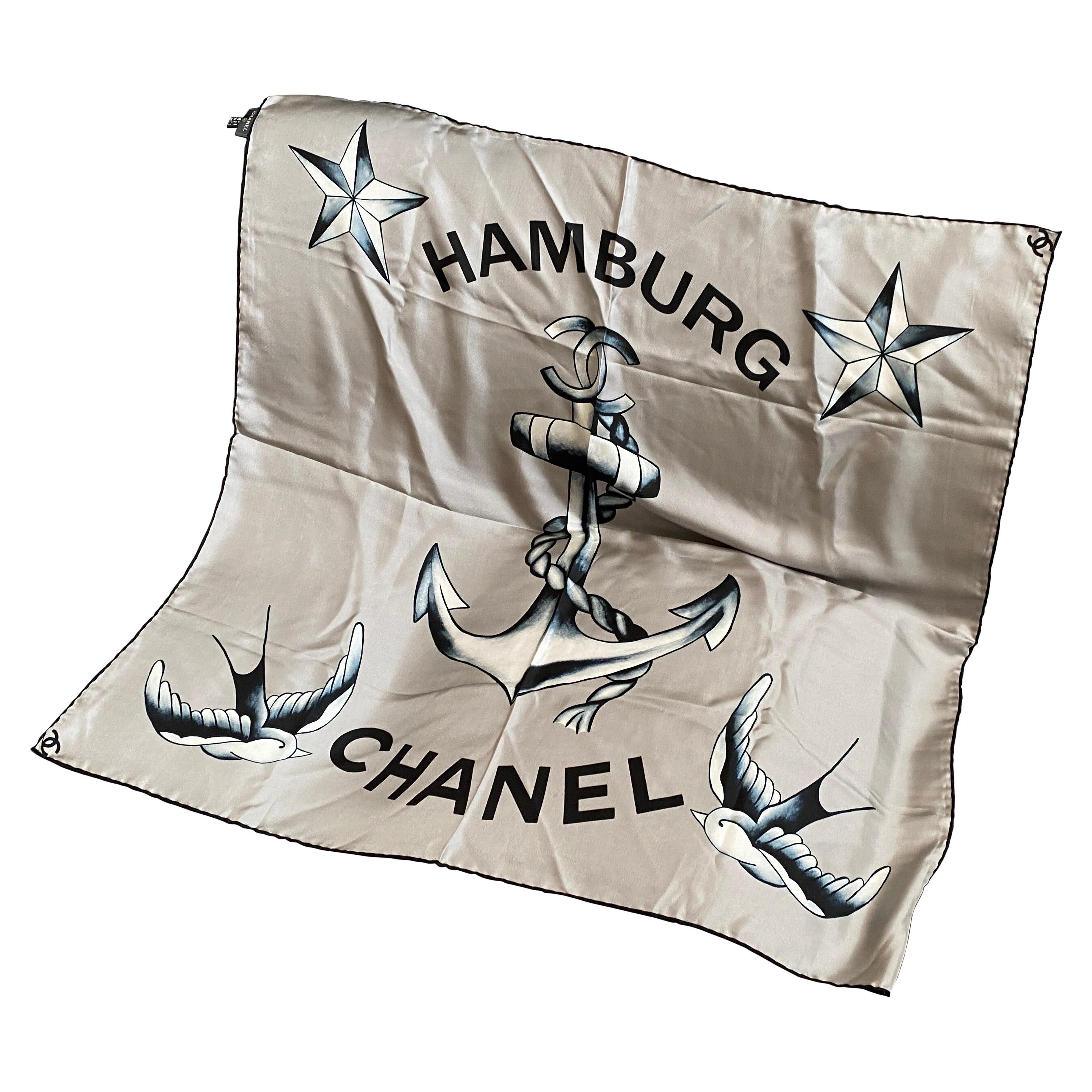 New Chanel 19 Silk Double Face Twilly Scarf For Sale at 1stDibs