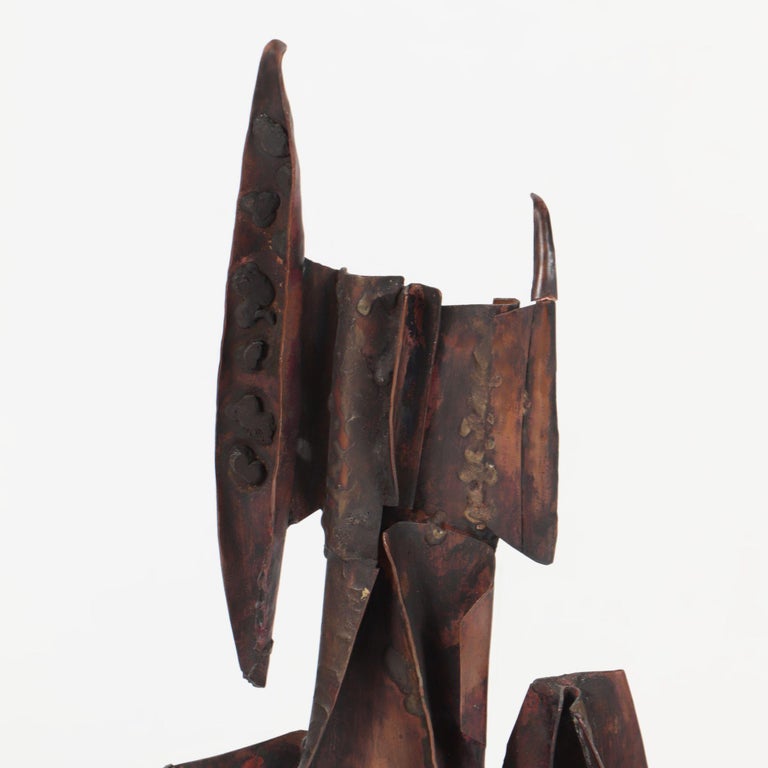 Vintage Brutalist Style Abstract Copper Table Sculpture circa 1970 For ...