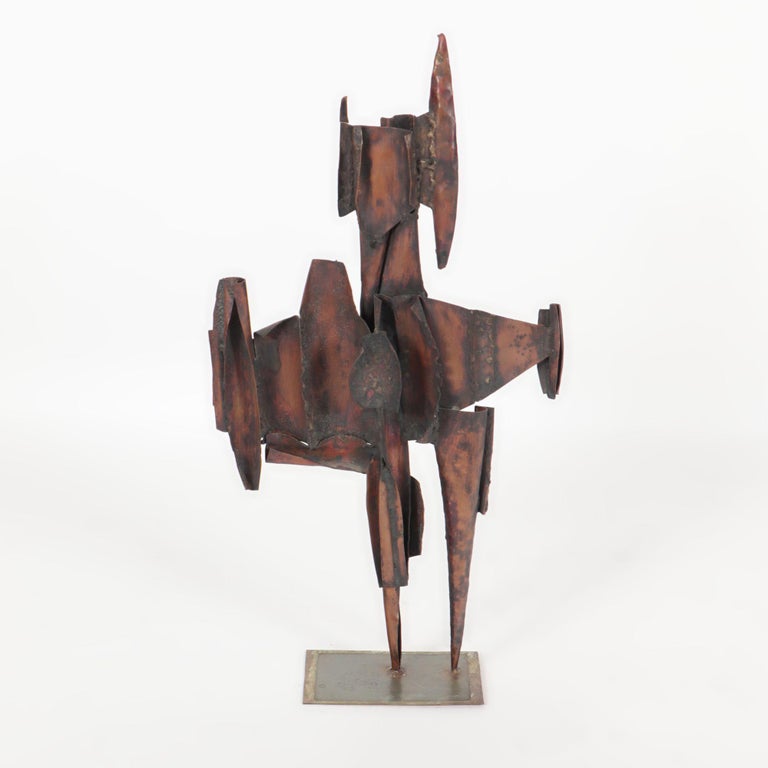 Vintage Brutalist Style Abstract Copper Table Sculpture circa 1970 For ...