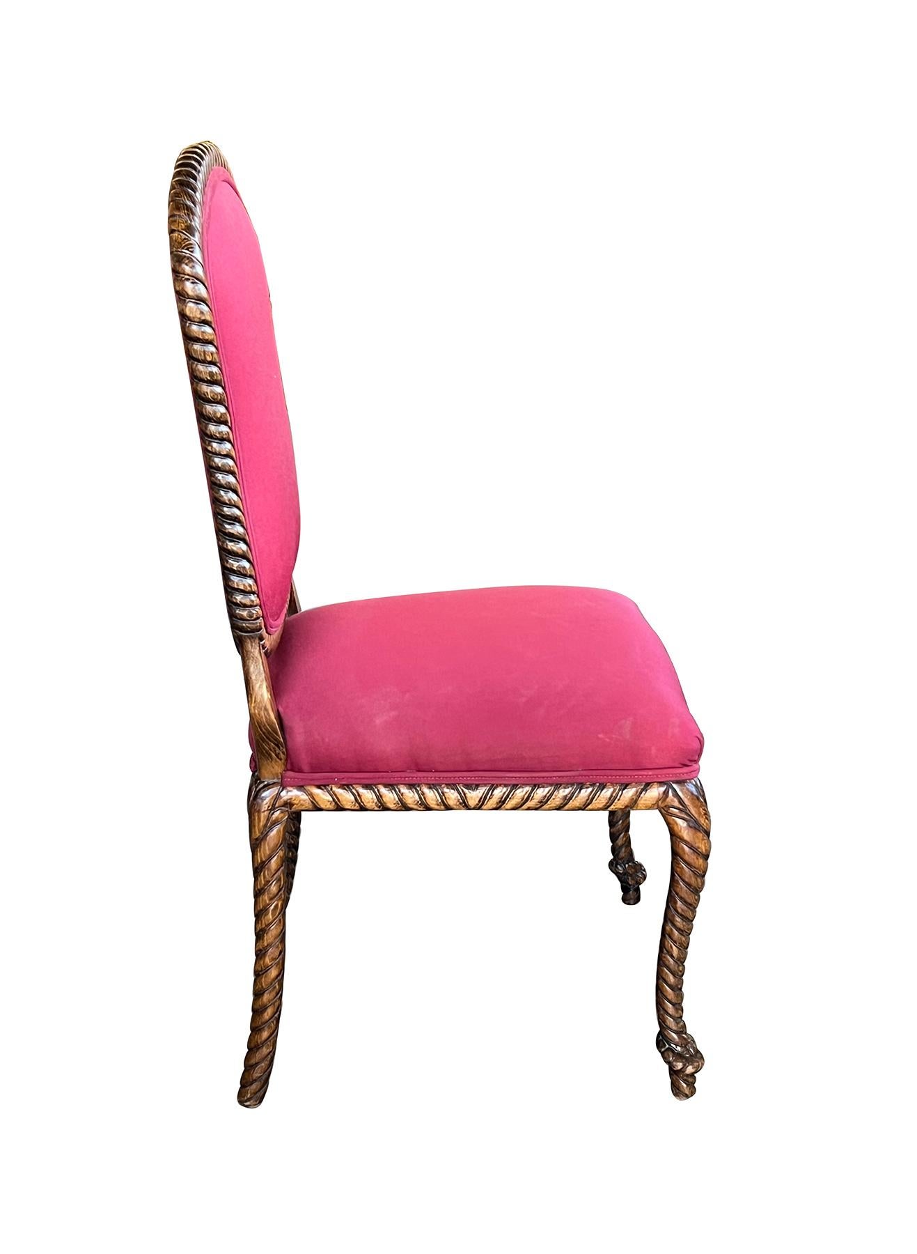 A Vintage Century Furniture Carved Ropetwist Side/Desk Chair For Sale ...