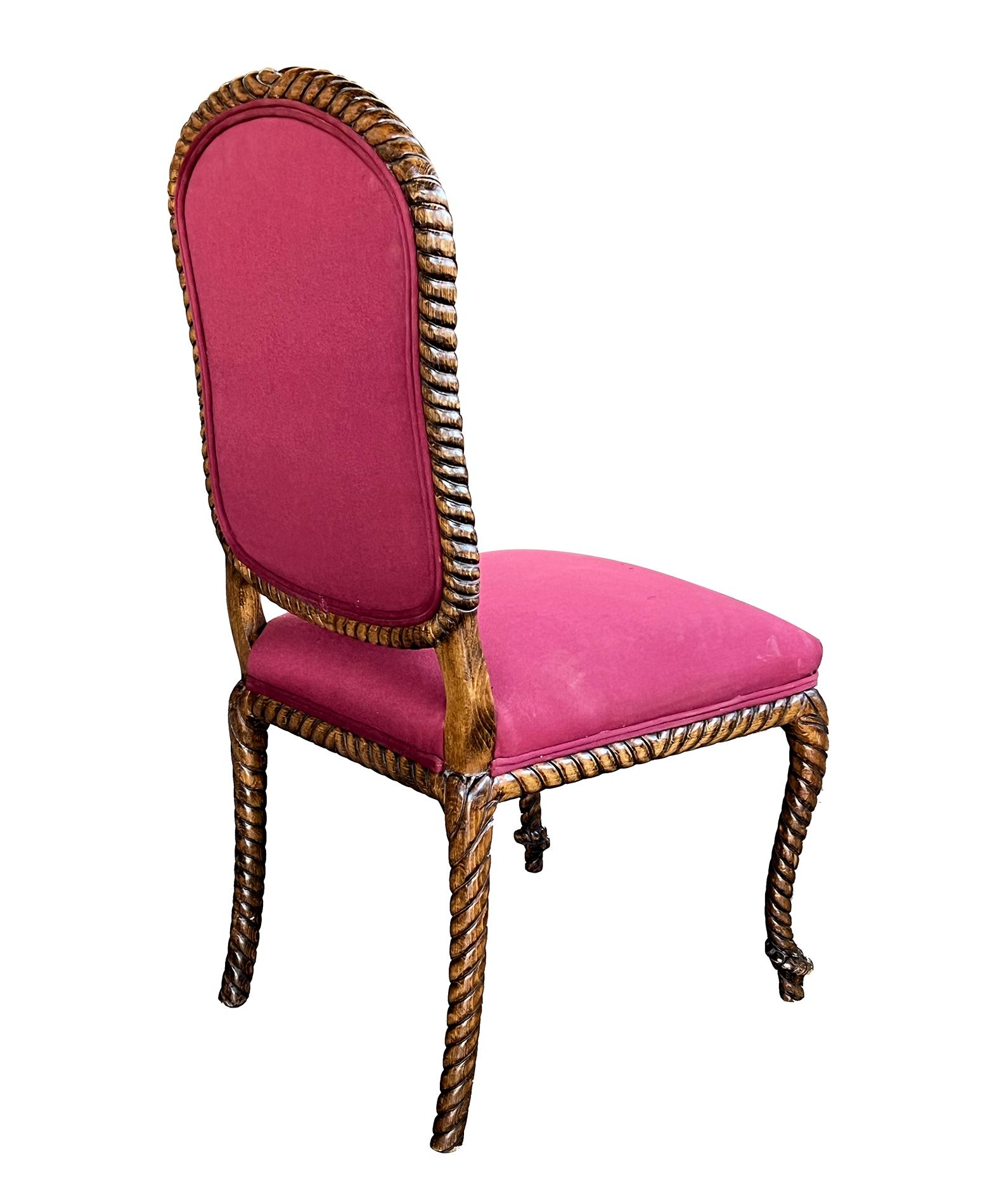 A Vintage Century Furniture Carved Ropetwist Side/Desk Chair For Sale ...