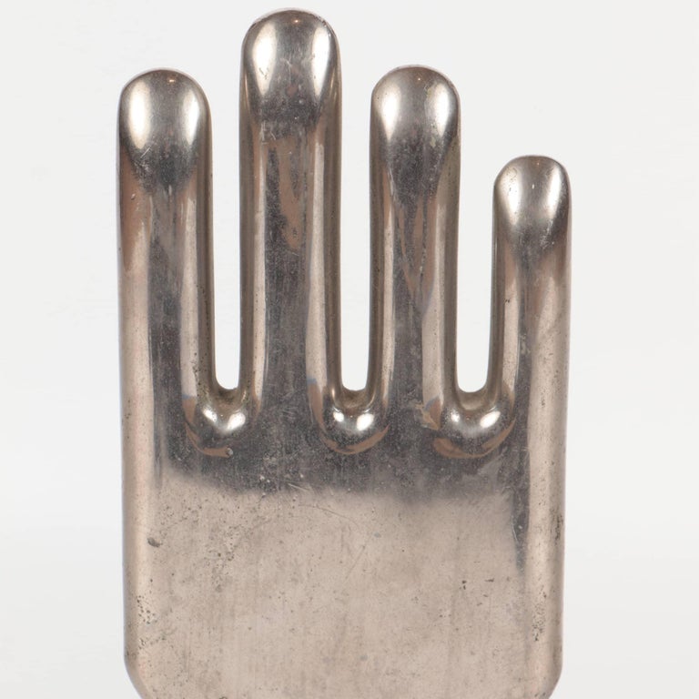 Vintage Mid-Century Modern Chrome over Nickel Glove Form Mold, circa ...