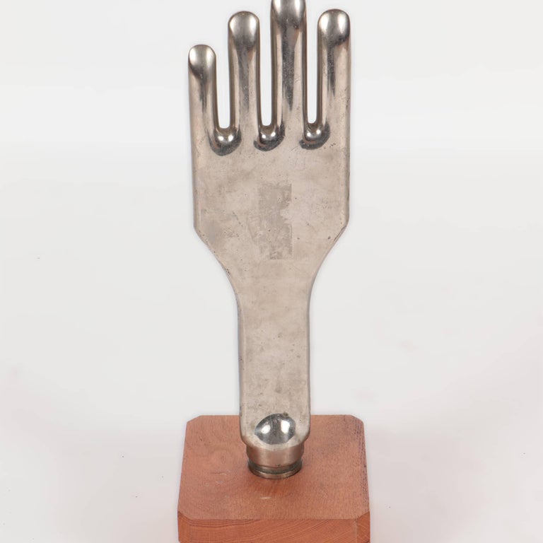 Vintage Mid-Century Modern Chrome over Nickel Glove Form Mold, circa ...