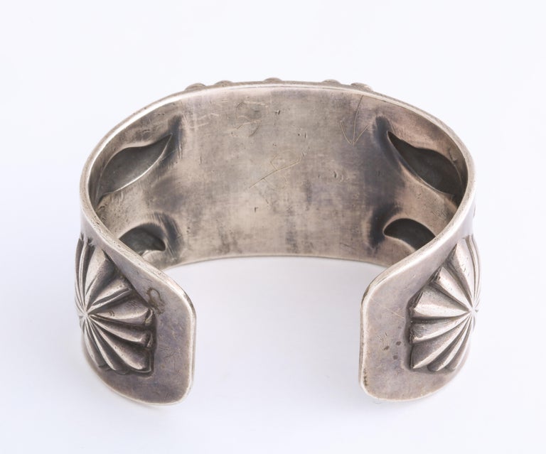 Vintage Navajo Turquoise and Silver Cuff, circa 1930-1940 at 1stDibs