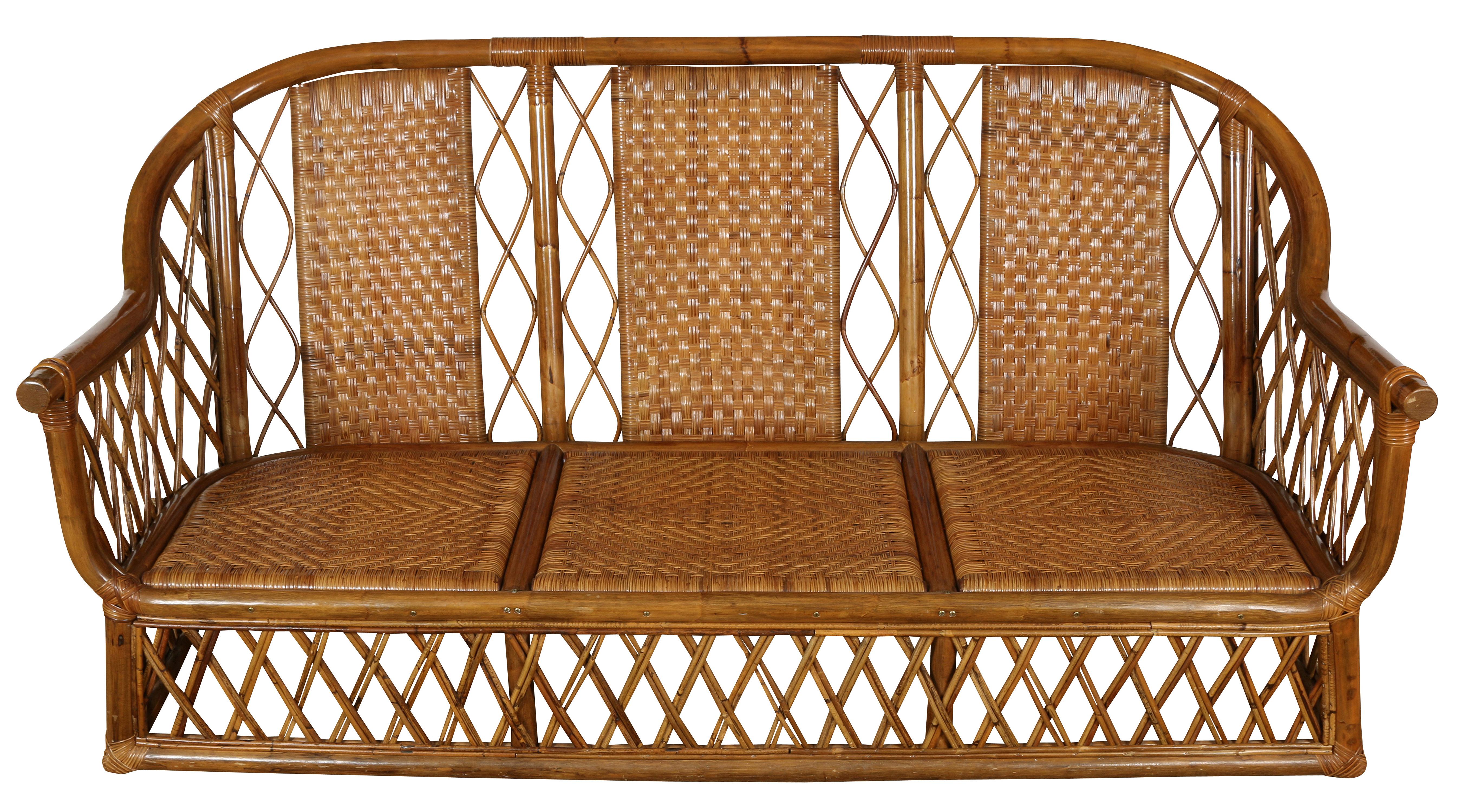 Vintage Rattan Sofa at 1stDibs | antique rattan furniture, vintage ...