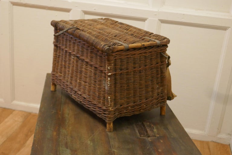 Vintage Victorian Wicker Fishing Creel For Sale at 1stDibs