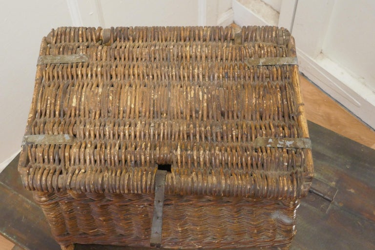 Vintage Victorian Wicker Fishing Creel For Sale at 1stDibs