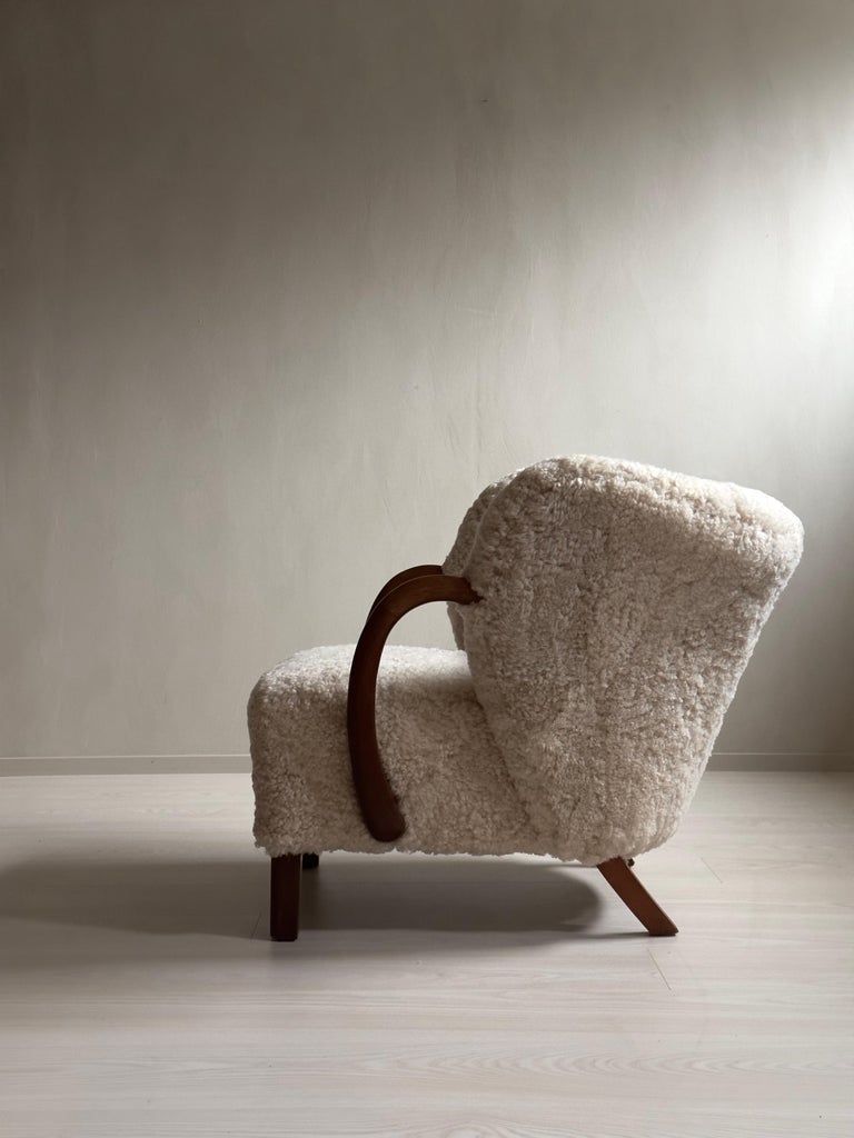 Vintage Viggo Boesen 107 Armchair by Slagelse Møbelværk, Denmark, 1940s ...