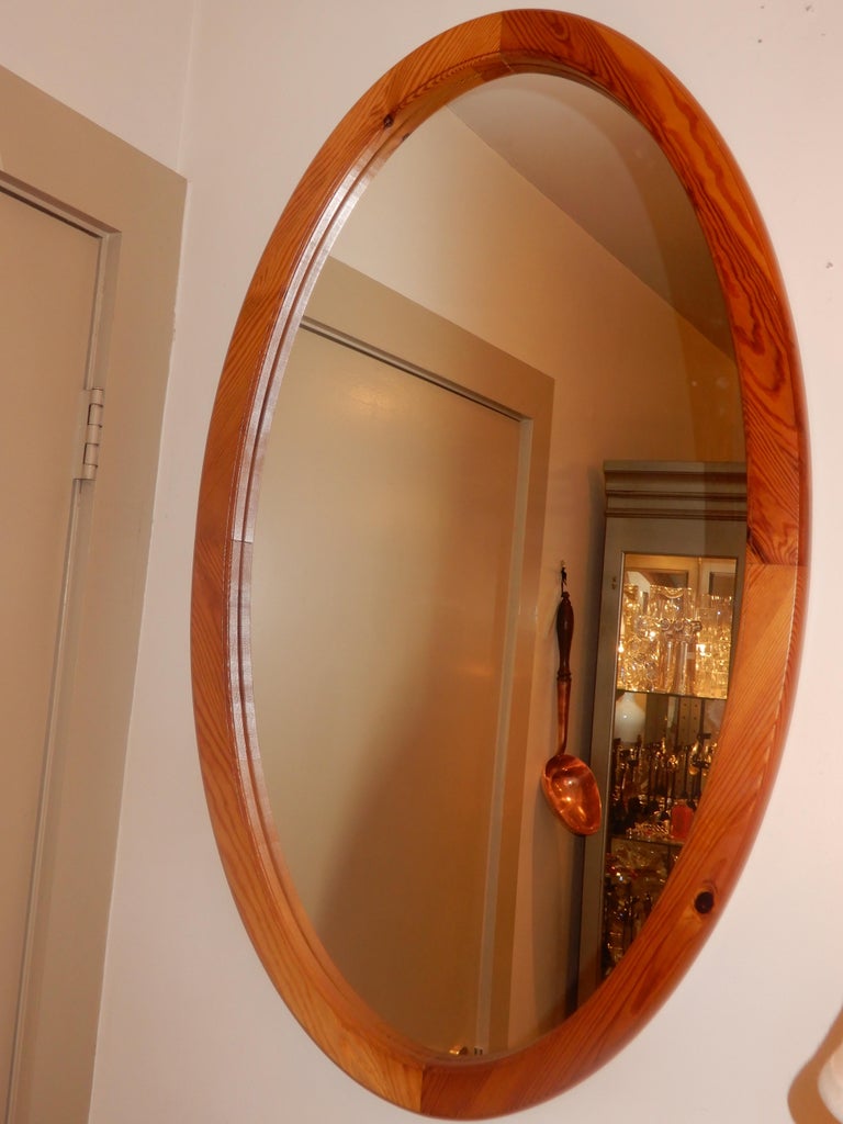 Vintage Hand Crafted White Oak American Oval Mirror For Sale at 1stDibs ...