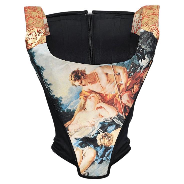 A/W 1991 Vivienne Westwood Black Paneling Corset with Boucher Print For ...