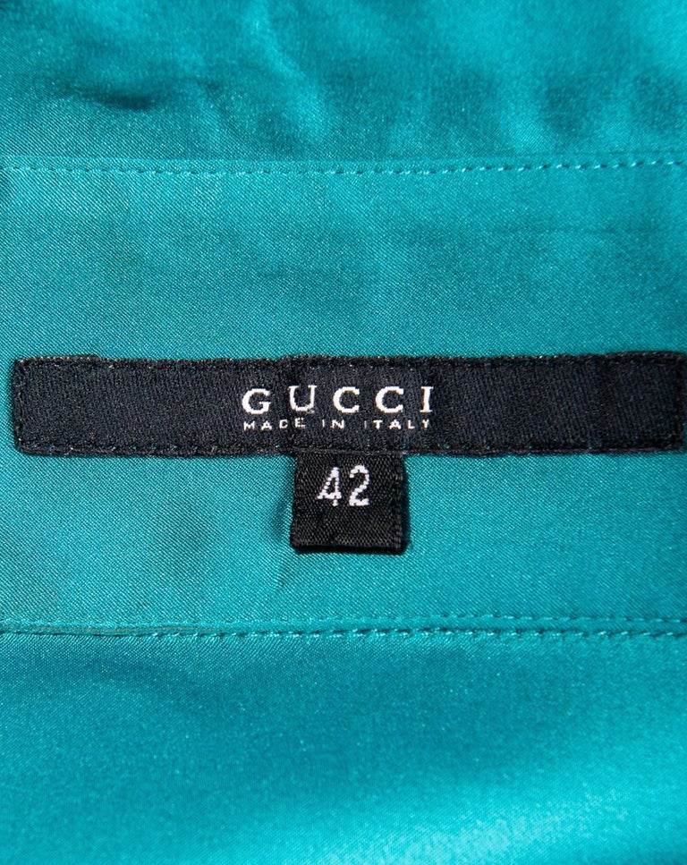 A/W 1995 Gucci by Tom Ford Turquoise Button-Up For Sale at 1stDibs