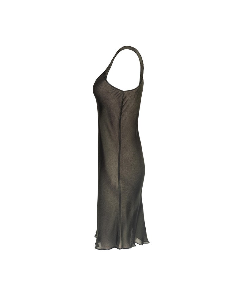 A/W 1997 Prada by Miuccia Prada Deep Green Embellished Slip Dress For ...