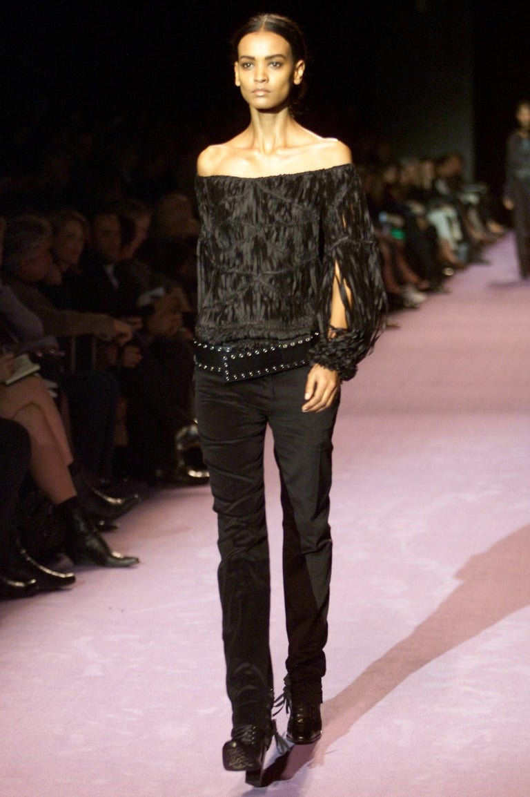 A/W 2001 Tom Ford for Yves Saint Laurent Shredded Silk Ribbon Sweater ...