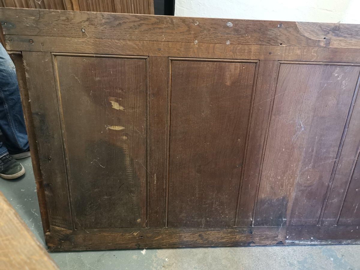 A W N Pugin, attributed, Four Pieces of Gothic Revival Oak Linen Fold ...