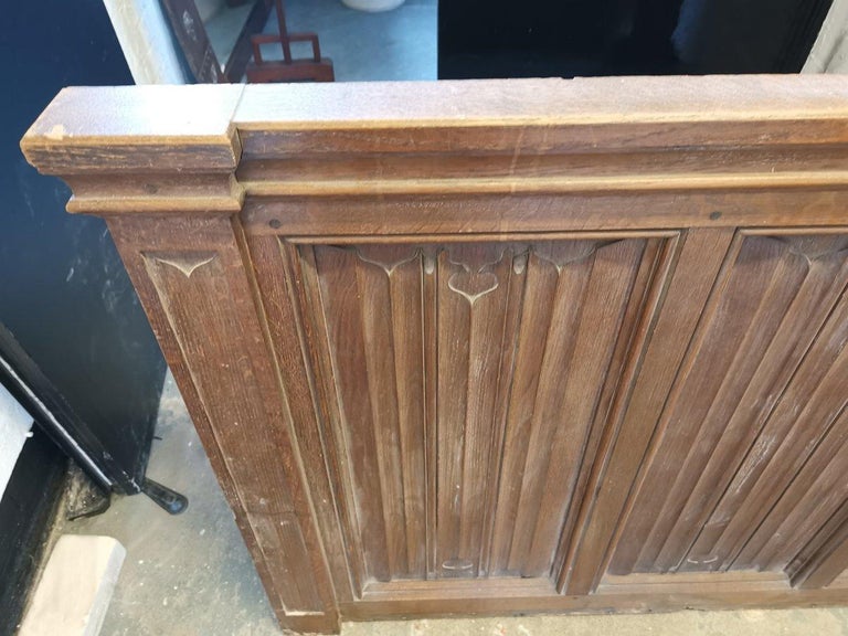 A W N Pugin, attributed, Four Pieces of Gothic Revival Oak Linen Fold ...