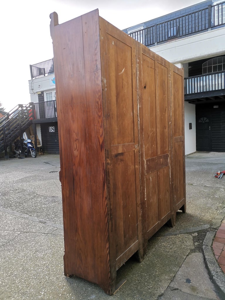 A W N Pugin. Gothic Revival Four Door Pitch Pine Wardrobe with ...