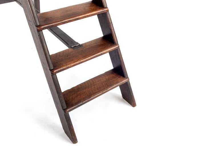 Walnut and Chestnut Library Step Ladder at 1stDibs