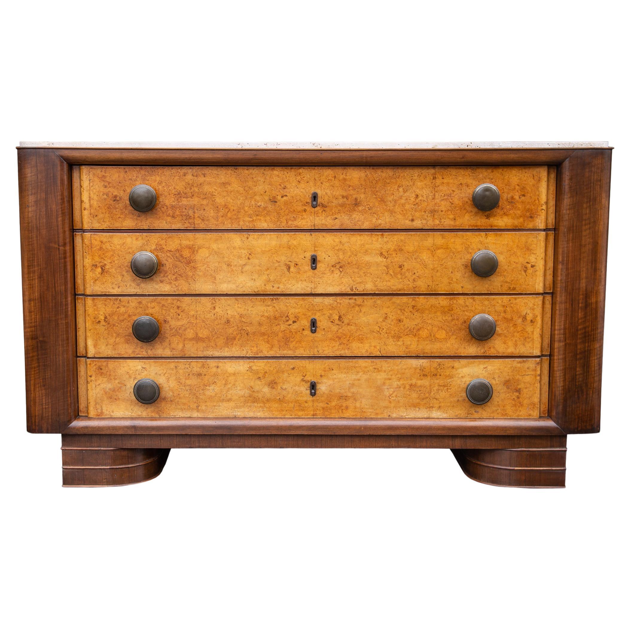 Walnut and Satinwood Art Deco Commode, France circa, 1930 For Sale at 1stDibs
