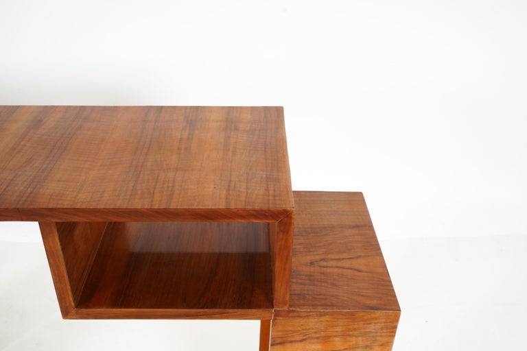 Walnut Veneer Cubist Console For Sale at 1stDibs