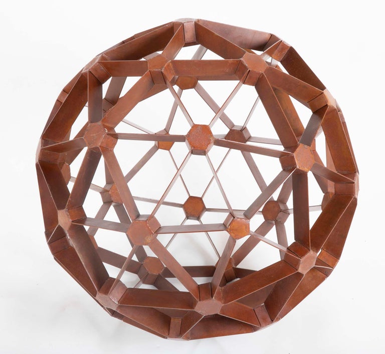 Waxed Steel Geodesic Sphere For Sale at 1stDibs