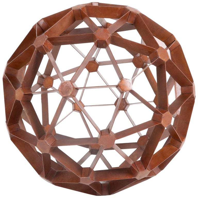 Waxed Steel Geodesic Sphere at 1stDibs