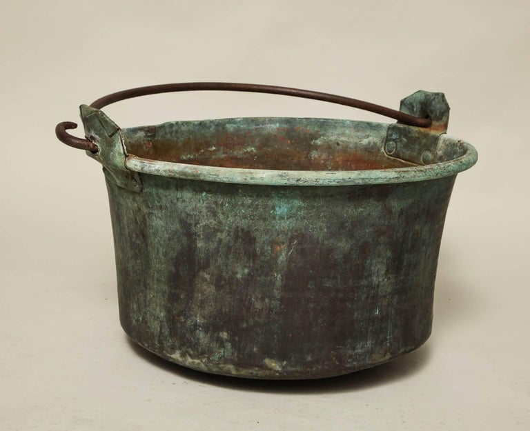 Large Patinated Copper and Wrought Iron Container at 1stDibs
