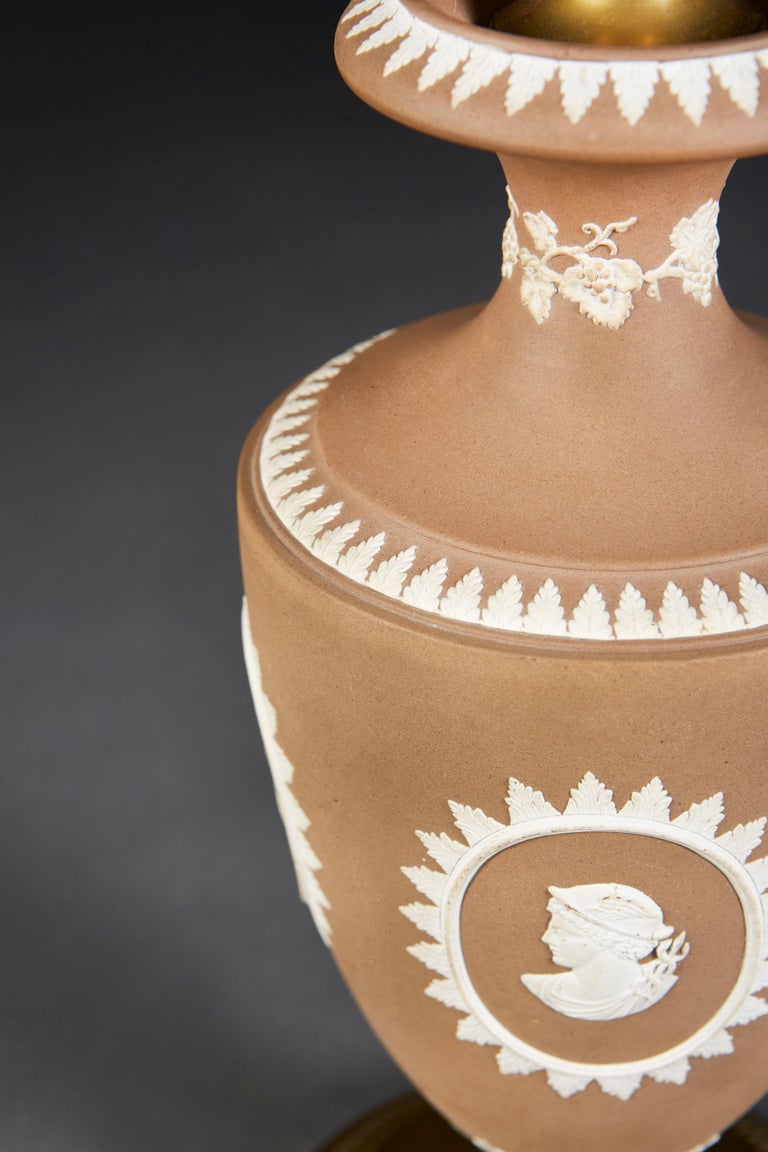 Wedgwood Brown Jasper Ware Lamp For Sale at 1stDibs