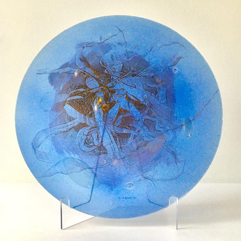 A Wells Studio Rare Fused Art Glass Plate by Higgins 1950s For Sale at ...