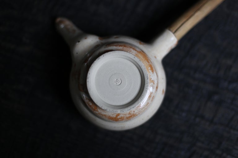 Wheel Thrown Teapot with a Branch Handle 'Joinery' in White Clay with ...