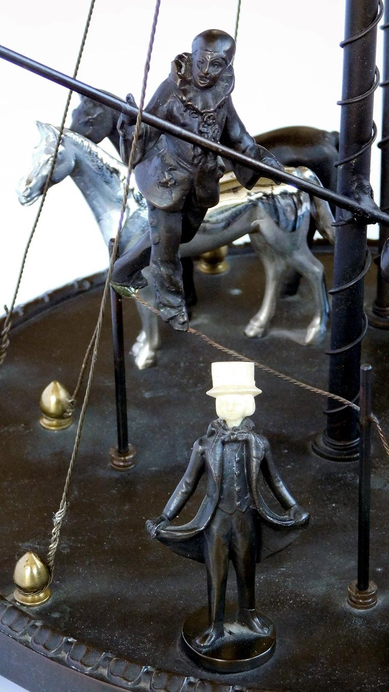 Whimsical French 1950s Cast Bronze Circus Ring at 1stDibs