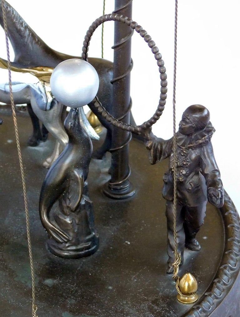 Whimsical French 1950s Cast Bronze Circus Ring at 1stDibs