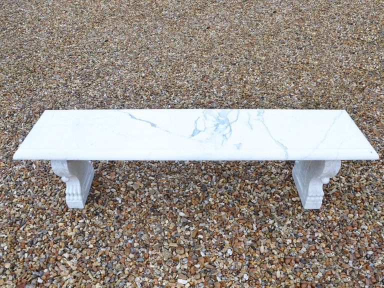 White Marble Garden Bench at 1stDibs
