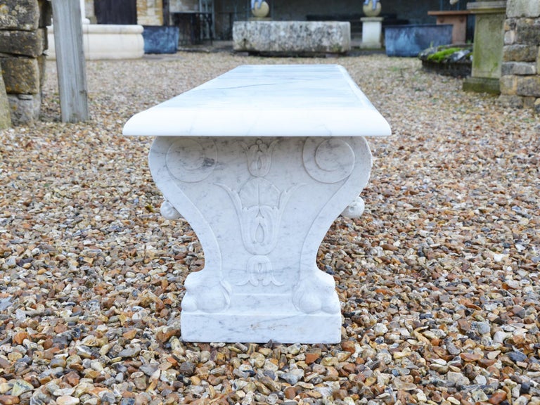 White Marble Garden Bench at 1stDibs | white marble bench, marble bench ...