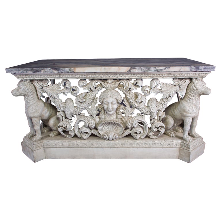 White Painted Console Table After William Kent For Sale at 1stDibs