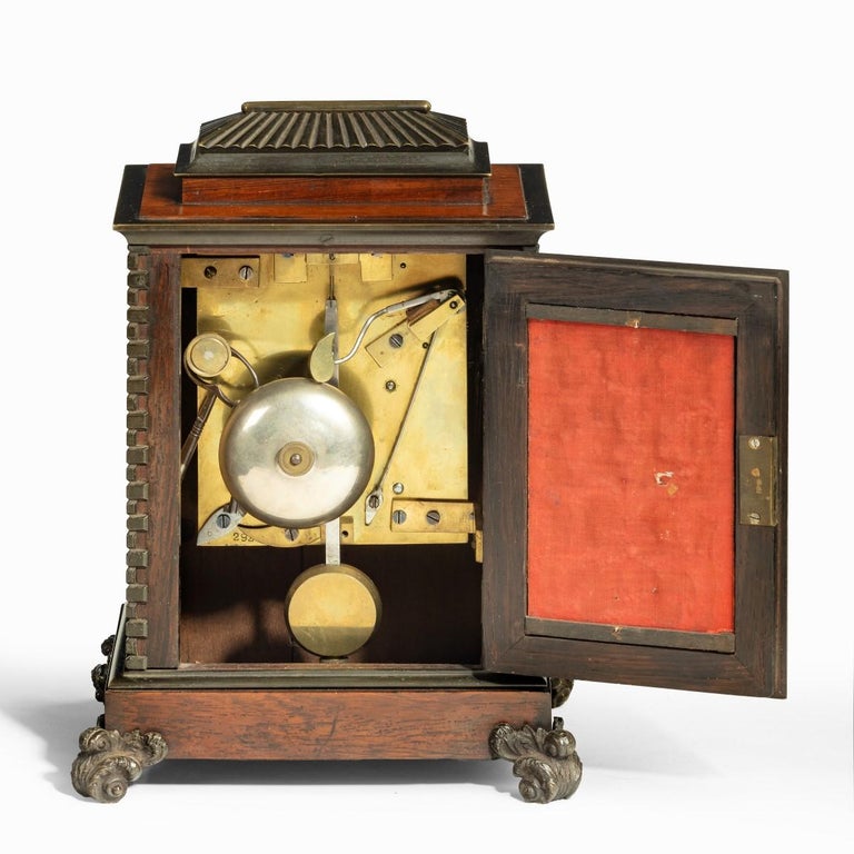 William IV Rosewood and Bronze Bracket Clock by Frodsham 185 and Baker ...