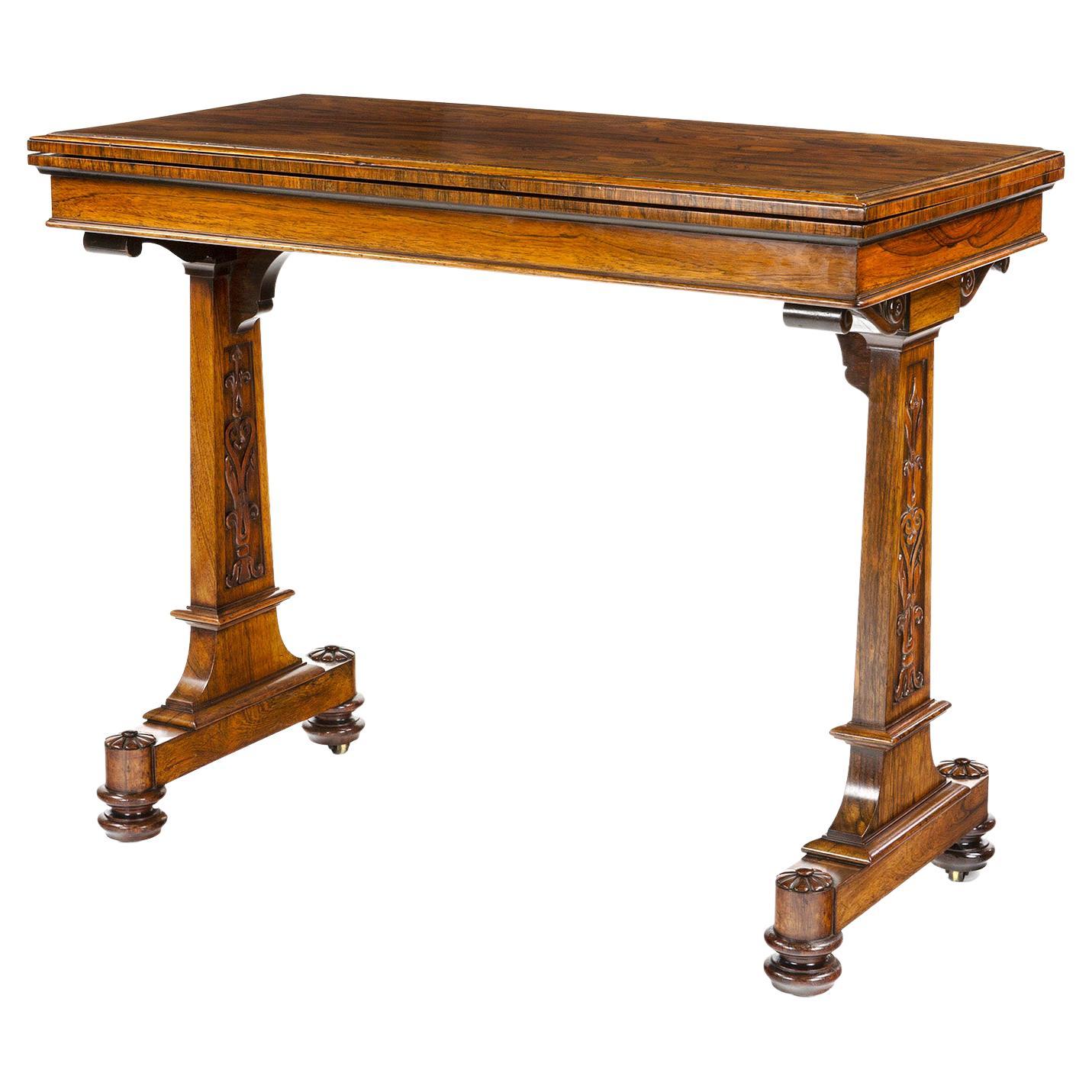 French Rosewood Card Table / Hall Table For Sale at 1stDibs