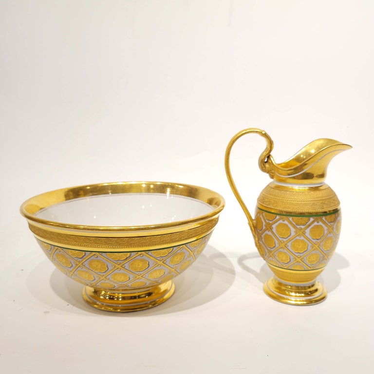 Wonderful Old Paris Porcelain Empire Pitcher and Basin, circa 1800 For ...