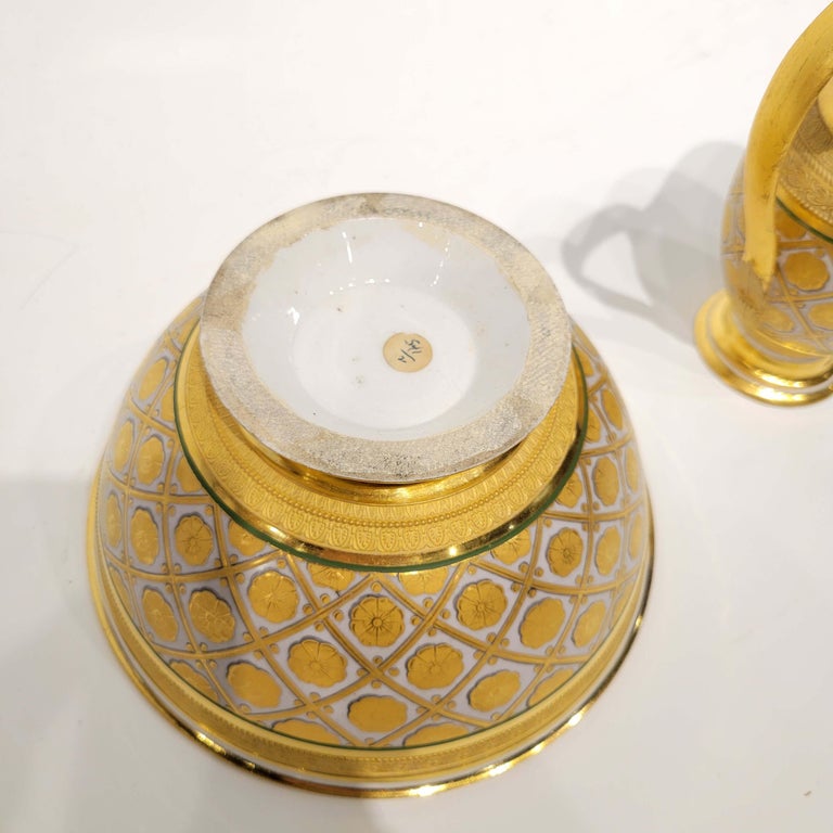 Wonderful Old Paris Porcelain Empire Pitcher and Basin, circa 1800 For ...