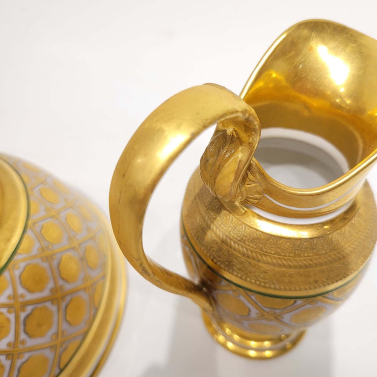 Wonderful Old Paris Porcelain Empire Pitcher and Basin, circa 1800 For ...