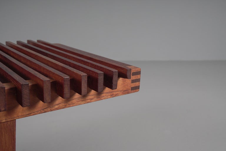 Wonderful Scandinavian Teak Slatted Bench from the 1960s For Sale at ...