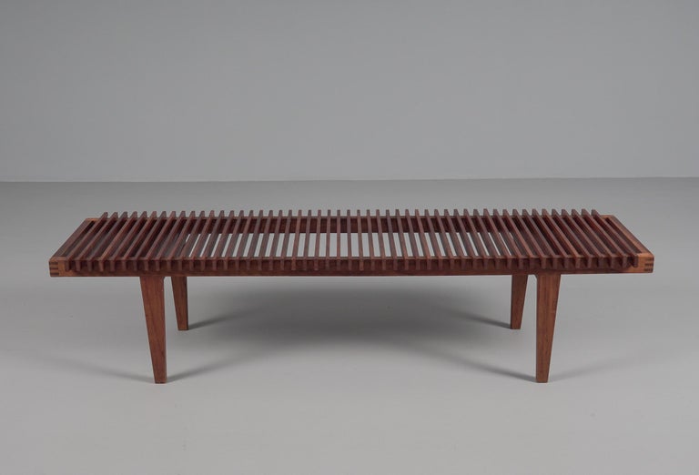 Wonderful Scandinavian Teak Slatted Bench from the 1960s For Sale at ...
