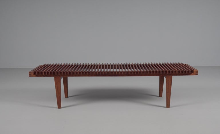 Wonderful Scandinavian Teak Slatted Bench from the 1960s For Sale at ...