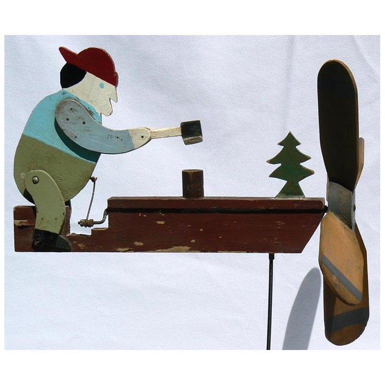 Woodchopper Whirligig Found in a Barn in New Hampshire with Nice Paint ...