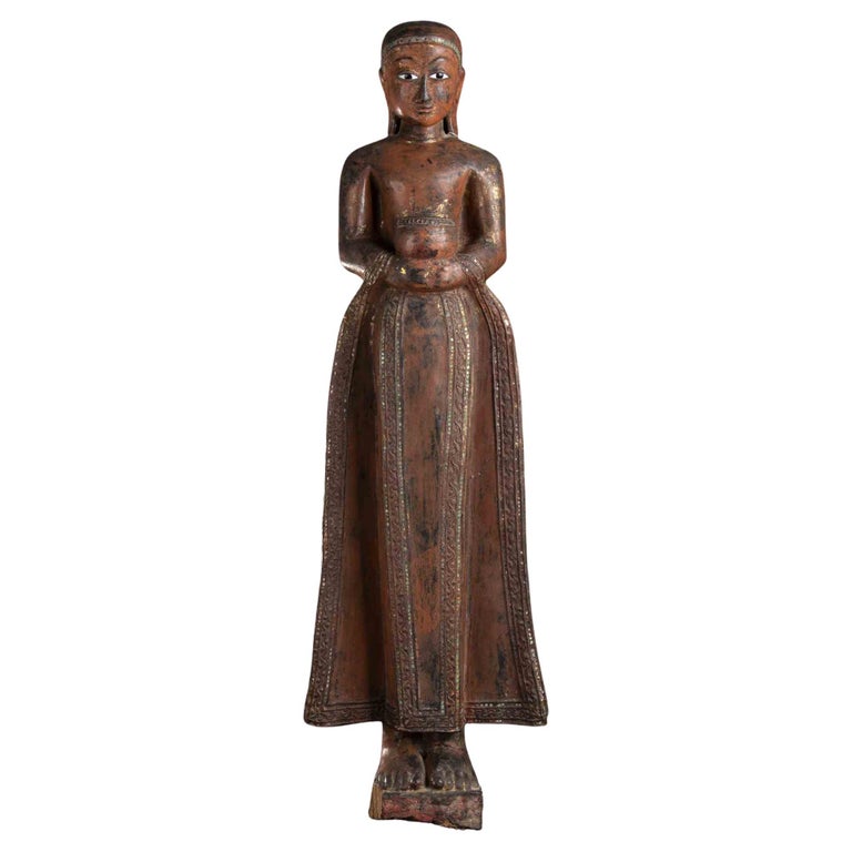 A Wooden Female Figure, Late 19th Century For Sale at 1stDibs